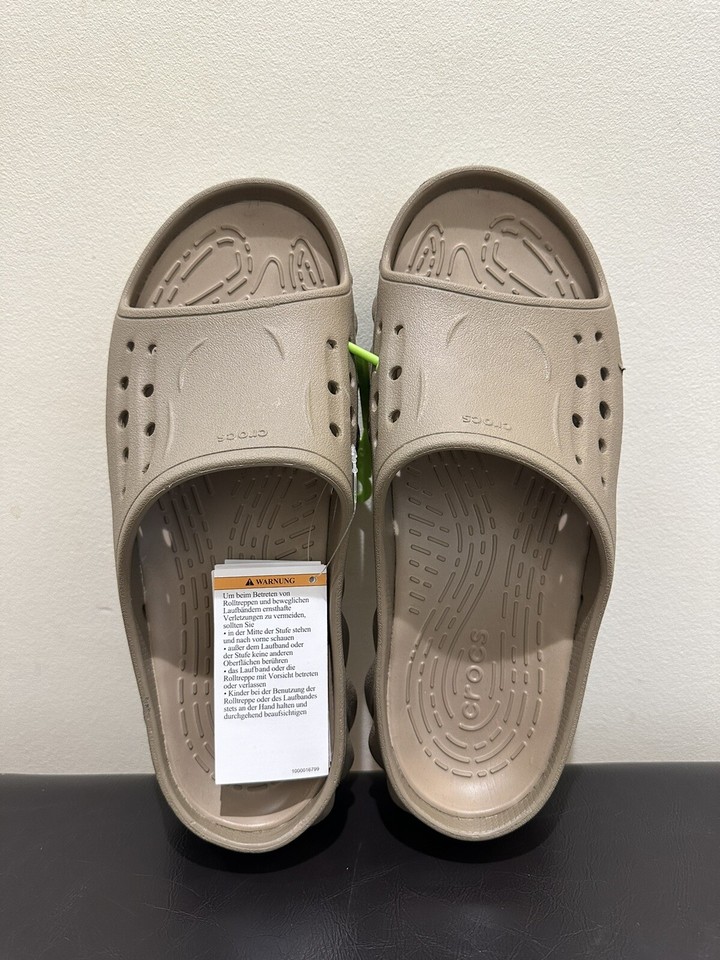 NWT CROCS Men’s CROCS ECHO SLIDES 208170-2G9 TUMBLEWEED | eBay