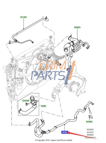 Genuine Land Rover LR4 To Expansion Tank Heater ENGINE COOLANT HOSE ...