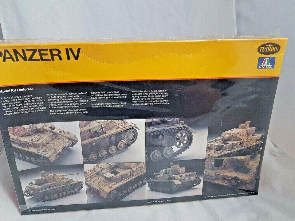 Testors Panzer IV Italeri 808 Sealed NIB Tank Model 1/35 Scale Kit 3 ...