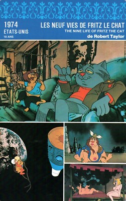 Fiche Cinéma Bleue - ROBERT TAYLOR - LES NEUF VIES DE FRITZ LE CHAT ...