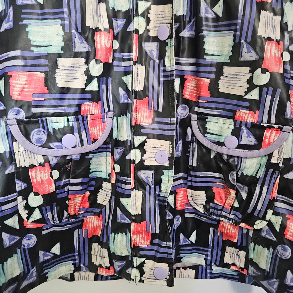 Cat & Jack Rain Jacket L 10/12 Retro Y2K Streetwear Geometric Coat | eBay