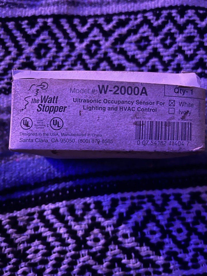 New The Watt Stopper W-2000A Ultrasonic Occupancy Sensor for Lighting ...