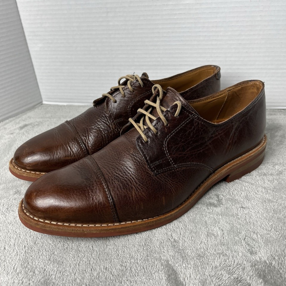Allen Edmonds Oak Street Cap Toe Chestnut Calfskin Derby Cap Size 9 D ...