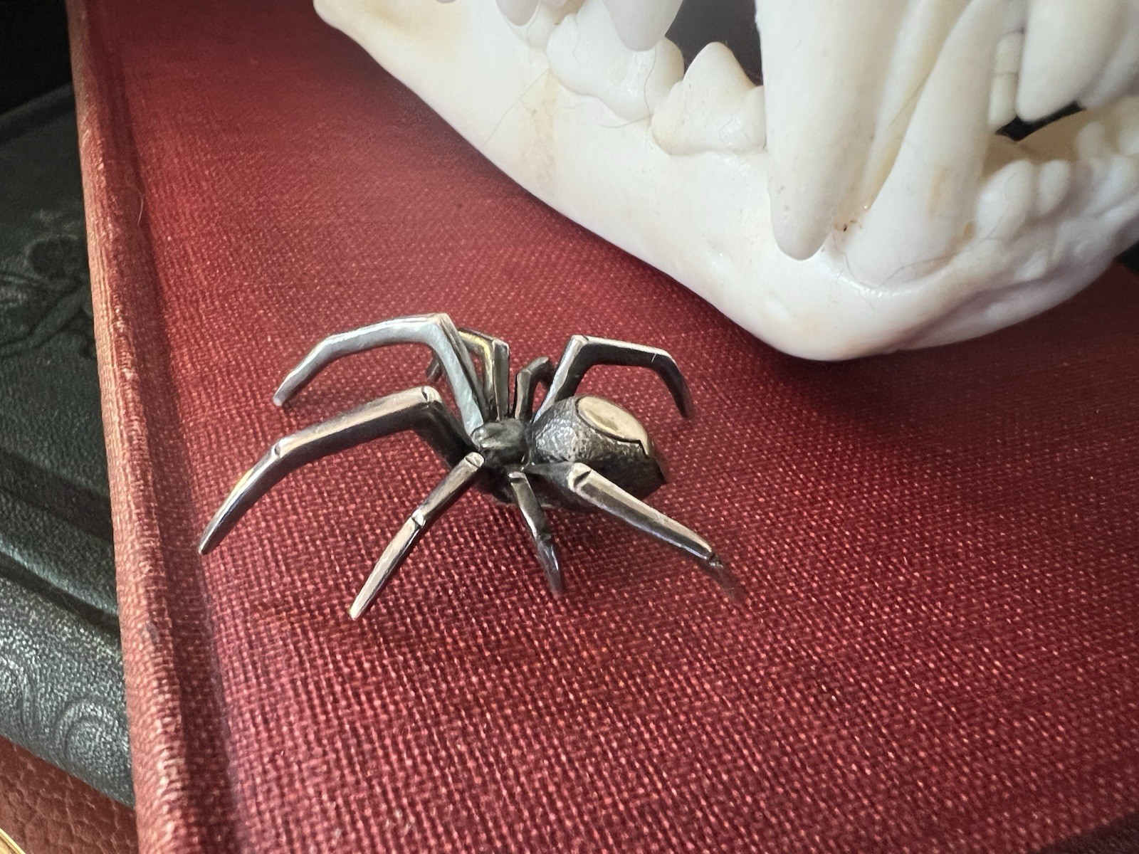 Large Spider Pendant Silver And Brass - Gem
