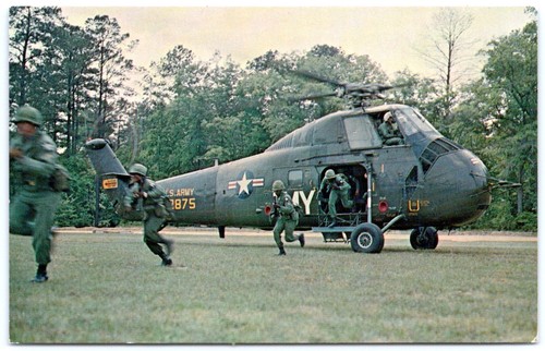 Postcard Fort Benning GA Combat Demo Airbourne Infantry CH-43 ...