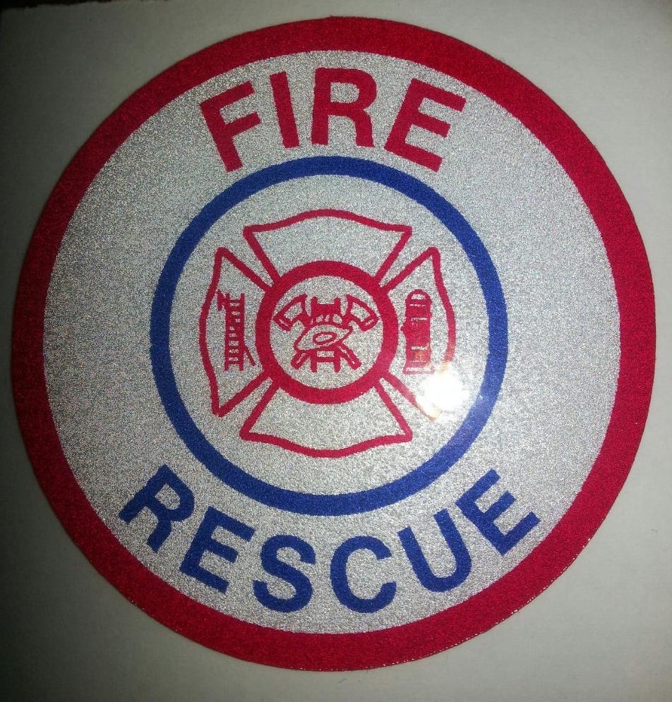 Emergency Fire Rescue Decal, Firefighting Decal, Reflective 3.75" #FD05 ...