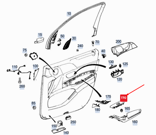 MERCEDES-BENZ GLE W167 Left Window Switch Trim A1677272500 NEW GENUINE ...