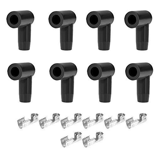 8 Pack Coil Boot Terminal Kit 90 Degree Boots Spark Plug Ignition Wire ...