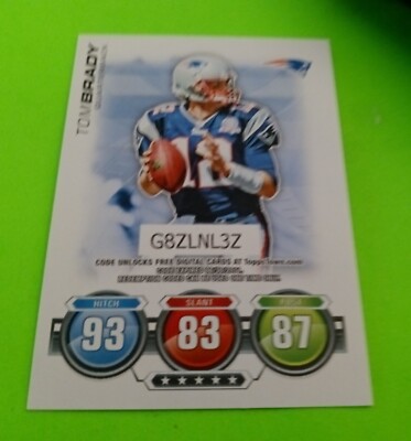2010 TOM BRADY Topps Topps Attax NFL INSERT Card - New England Patriots ...