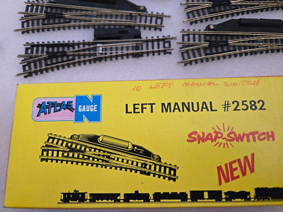 Atlas N-Gauge Remote 3 Left-Hand 2582 and 5 Right-Hand Switches | eBay