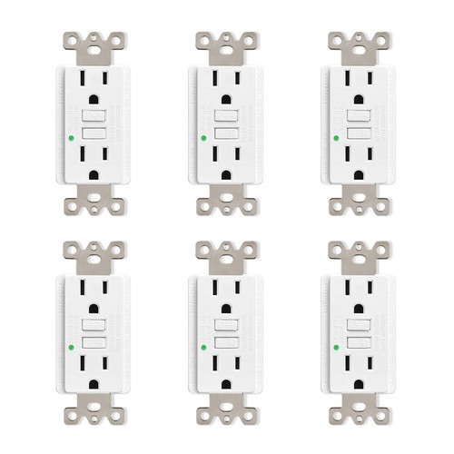 15A Amp GFCI Outlet LED Indicator Ground Fault Circuit Interrupter ...