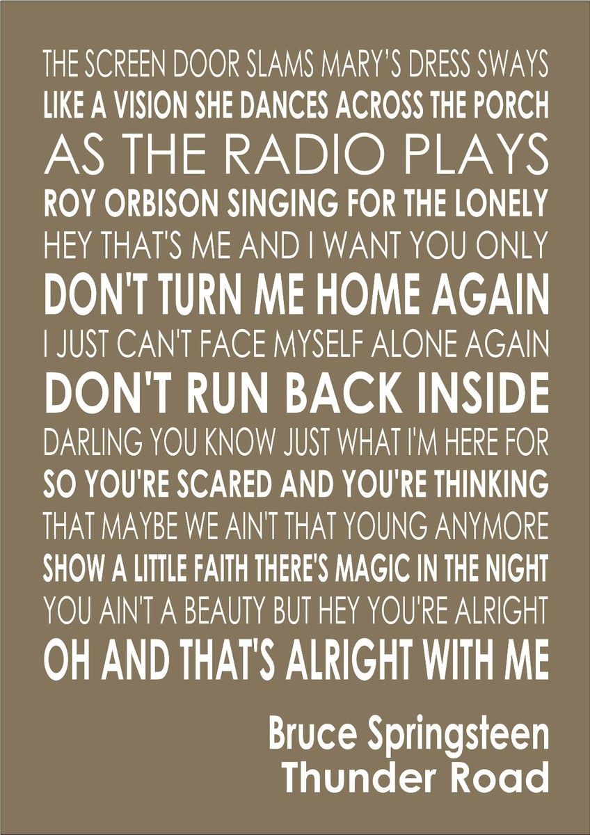 Bruce Springsteen Song Quotes