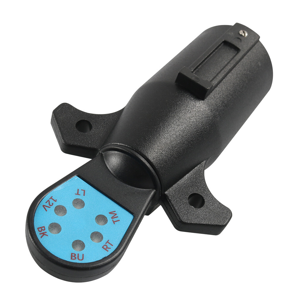 7-Way Blade Trailer Light Wiring Circuit Tester Round Adapter Pin Plug ...