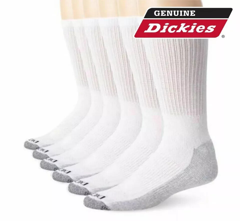 12 Pair Dickies Men's Crew Work Socks Dri-Tech Extra Thick Reinforced ...