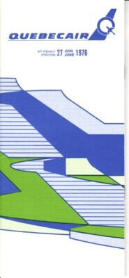 Quebecair timetable 1976/06/27 | eBay