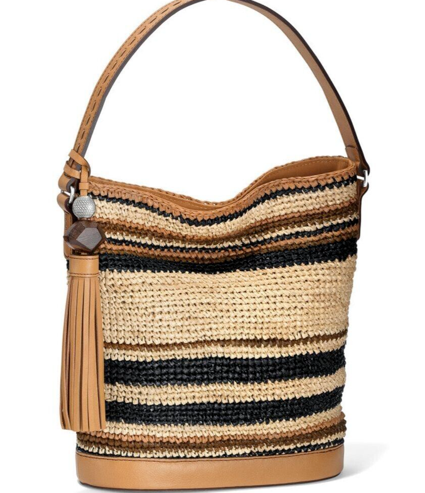 BRIGHTON Colora Raffia Bucket Tote - Ferrara Collection - Mint ...