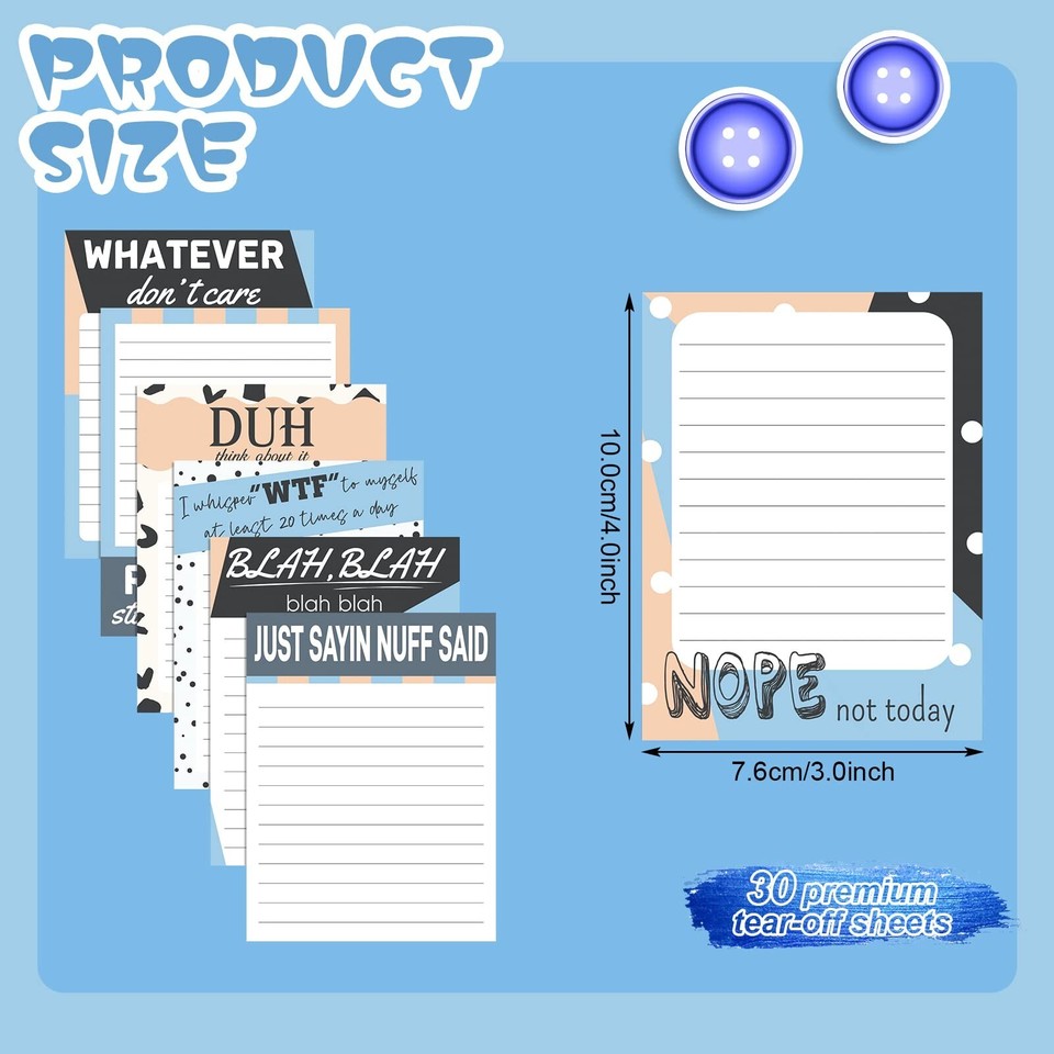 Funny Notepads with Sayings Sticky Office Supplies to Do List Work ...