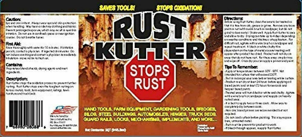 Rust Kutter- Rust Converter, Stops Rust, Professional Rust Repair ...