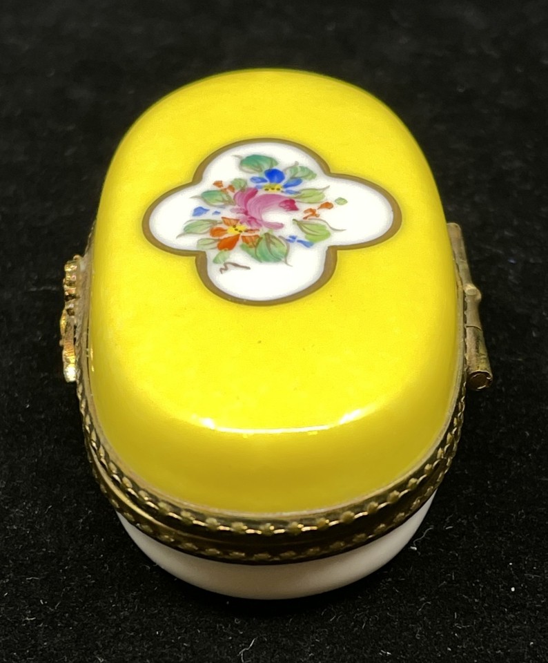 Limoges yellow floral trinket box | eBay
