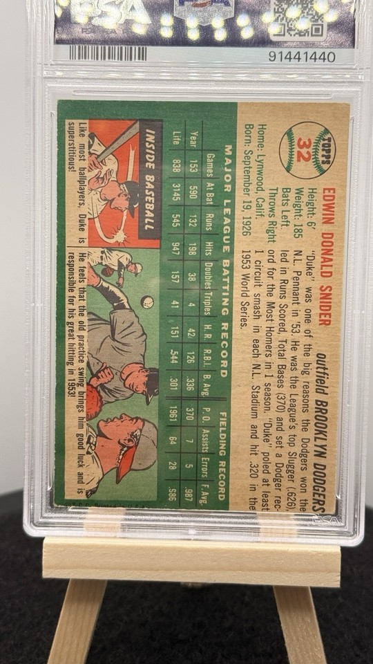 1954 Topps Duke Snider #32 PSA 5 EX | Brooklyn Dodgers | HOF Vintage ...