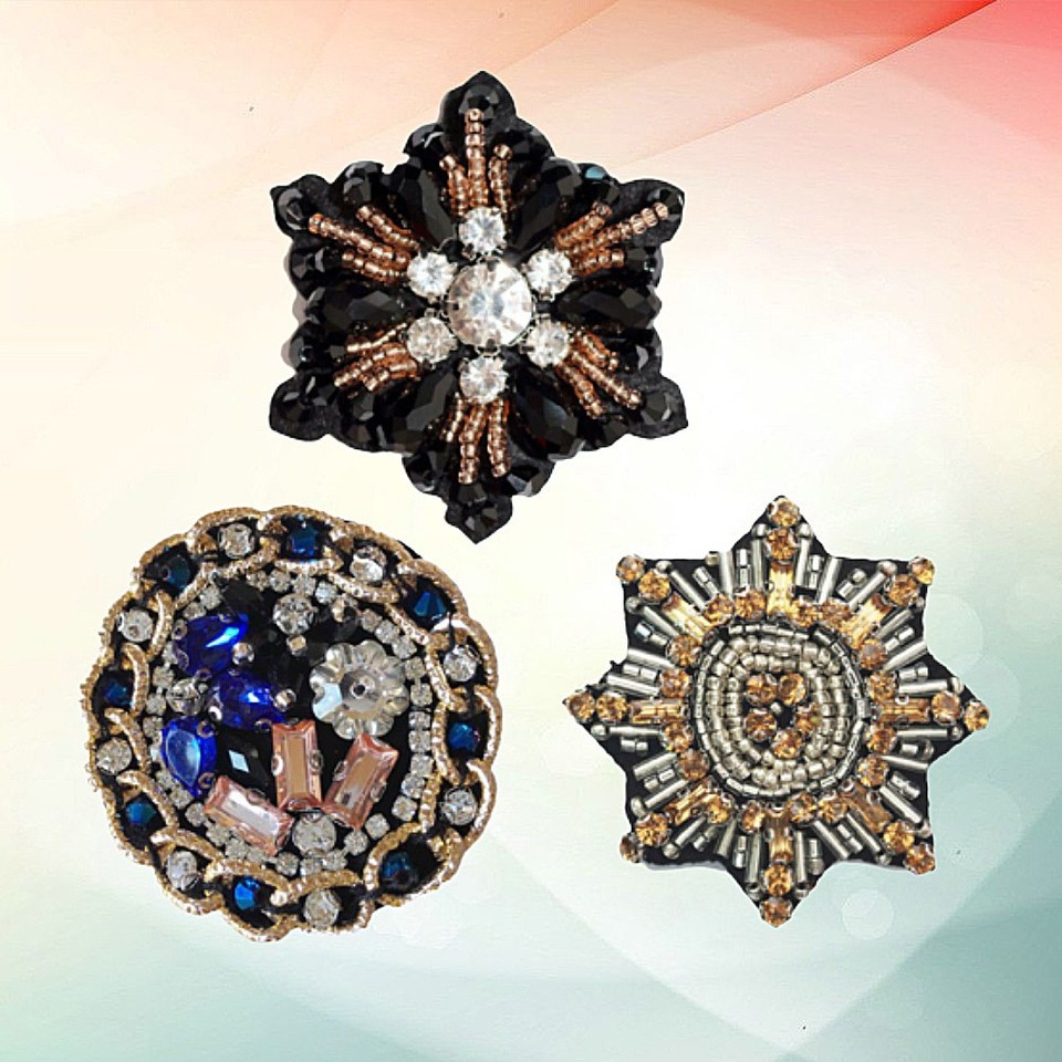 3 Pcs Dress Beading Embroidery Snake Beaded Applique Patch Accessories ...