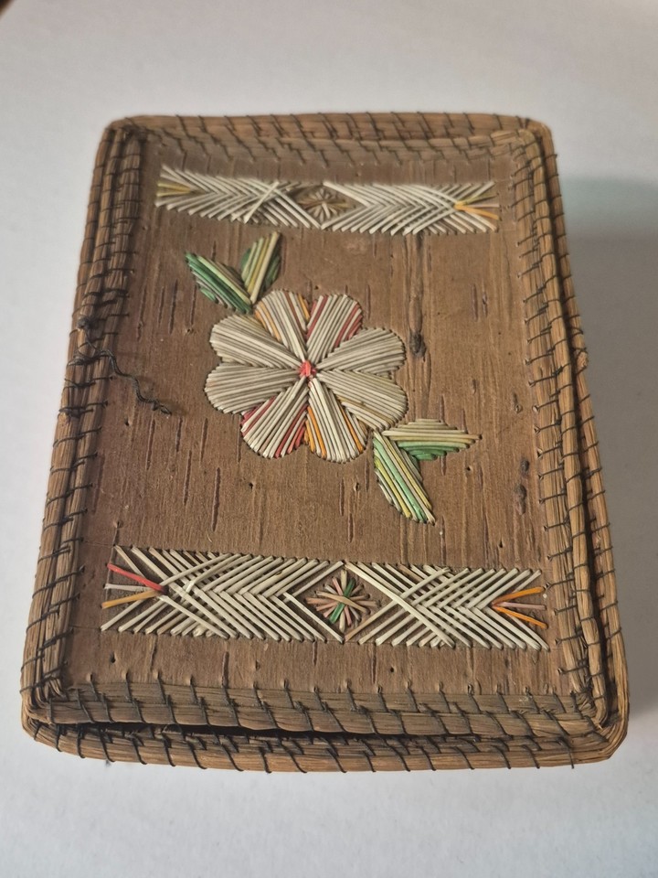 Rare Ojibwa Native American Porcupine Quill and Birch Bark Sweetgrass ...