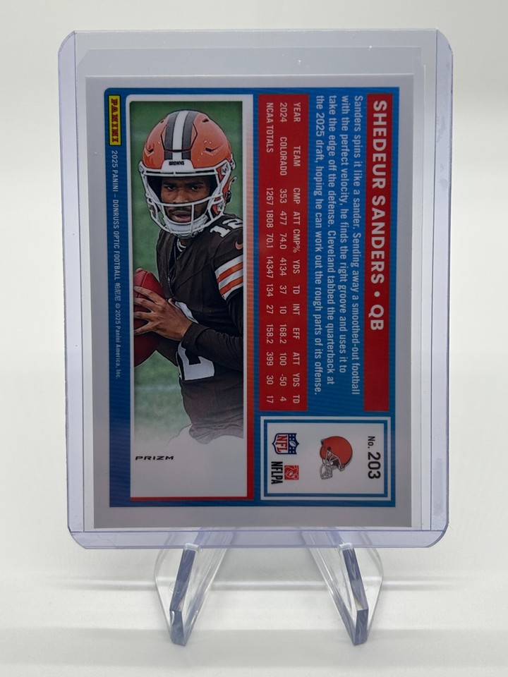 2025 Donruss Optic Shedeur Sanders Blue Hyper Rated Rookie #203 ...