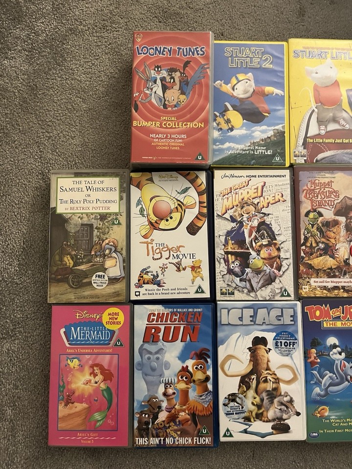 Children’s Films VHS Video Tape Bundle x17 Movies Dreamworks Muppets ...