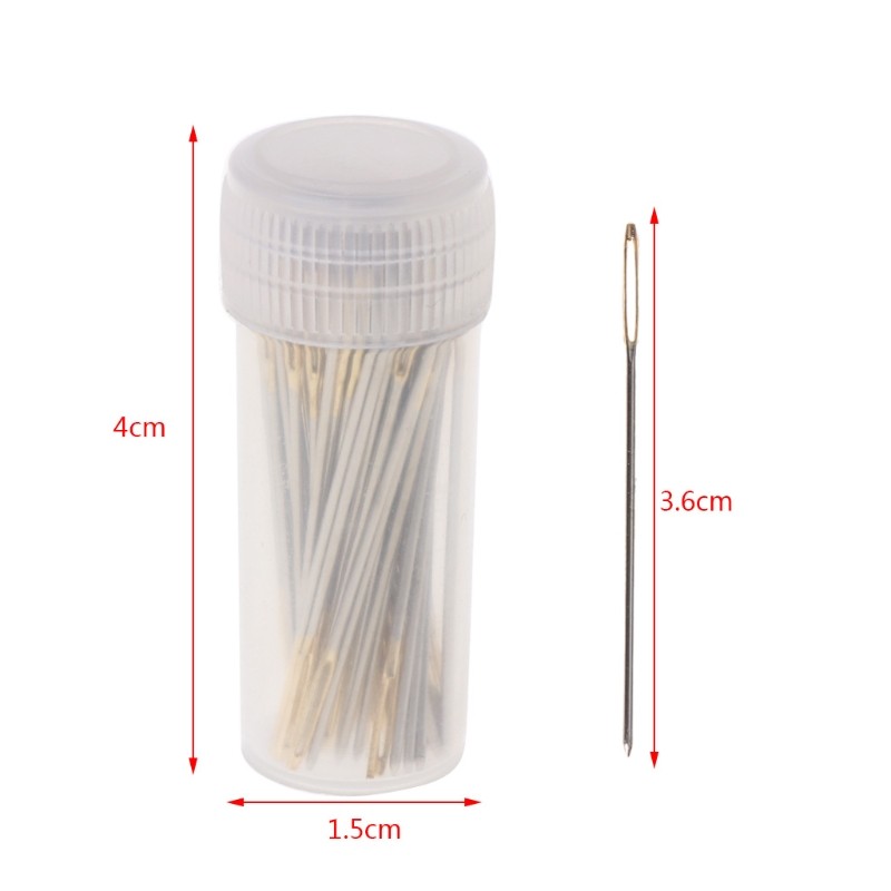 100Pcs Large Eye Embroidery Needle with Storage Tube Large Eye Sewing ...