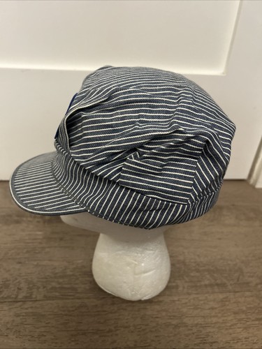 Vtg Santa Fe Railroad Conductor Cap Stripe Patch Train Hat Engineer ...