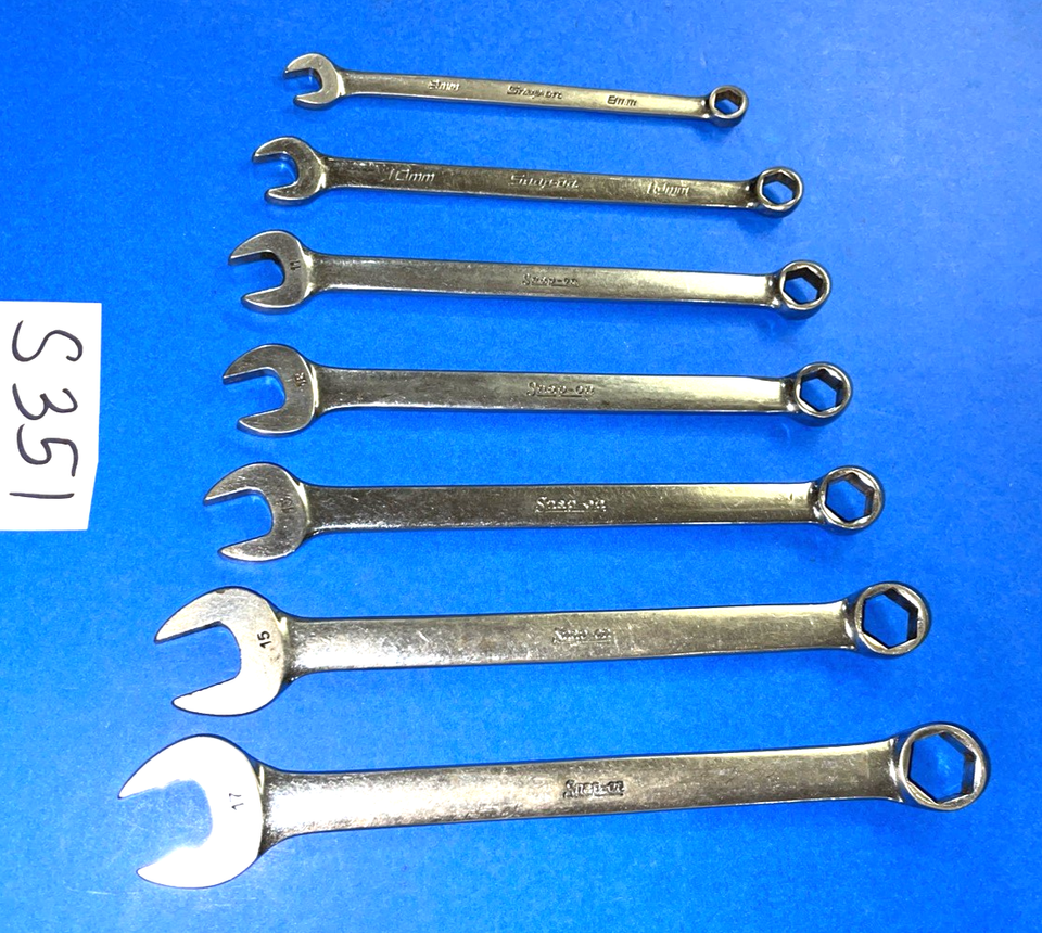 SNAP-ON TOOLS 7 PIECE METRIC COMBINATION 6 POINT WRENCH SET 8MM-17MM | eBay