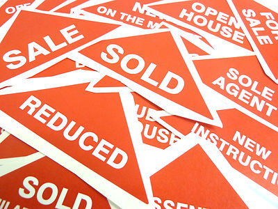 Property Sales Labels Red Large Triangles Estate & Letting Agents ...