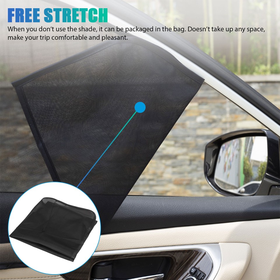 4x Magnetic Car Side Front Rear Window Sun Shade Cover Mesh Shield UV ...