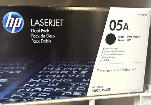 Genuine HP CE505D Dual pack 05A Black toners - New, sealed, OEM Expired ...