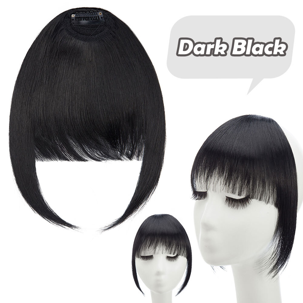 Straight Front Bangs Fringe Piece Clip In Hair Extensions Remy style ...