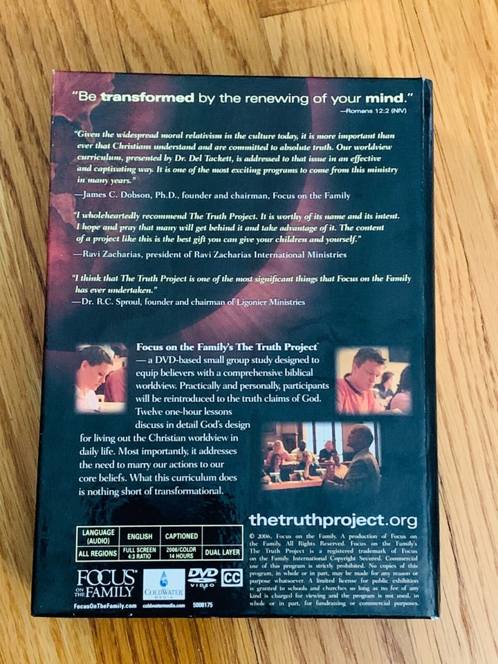 Focus on the Family's The Truth Project (DVD, 2006, 8-Disc Set ...
