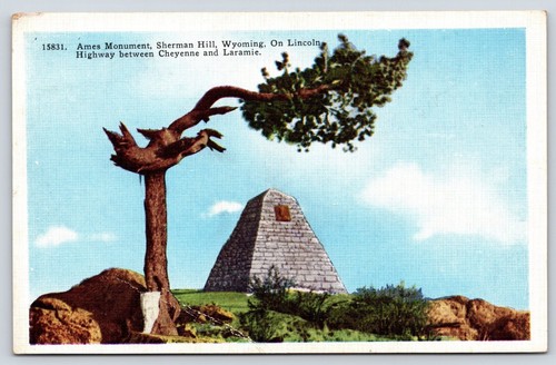 Vintage Postcard Ames Monument Sherman Hill Wyoming | eBay