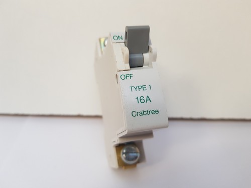CRABTREE SB6000, WYLEX NB16, 16A TYPE 1 SP MCB, CIRCUIT BREAKER, 610/16 ...