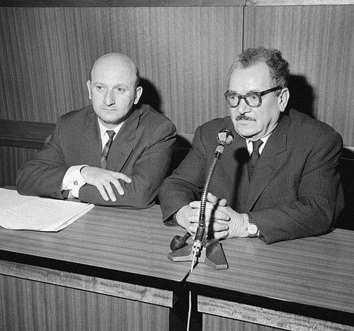 Benoit Frachon president CGT Henri Krasucki secretary CGT phot- 1968 ...