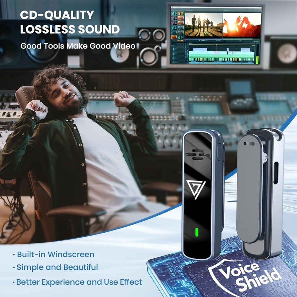 Wireless Lavalier Microphone Cell Phone USB-C for Android/Apple Audio ...