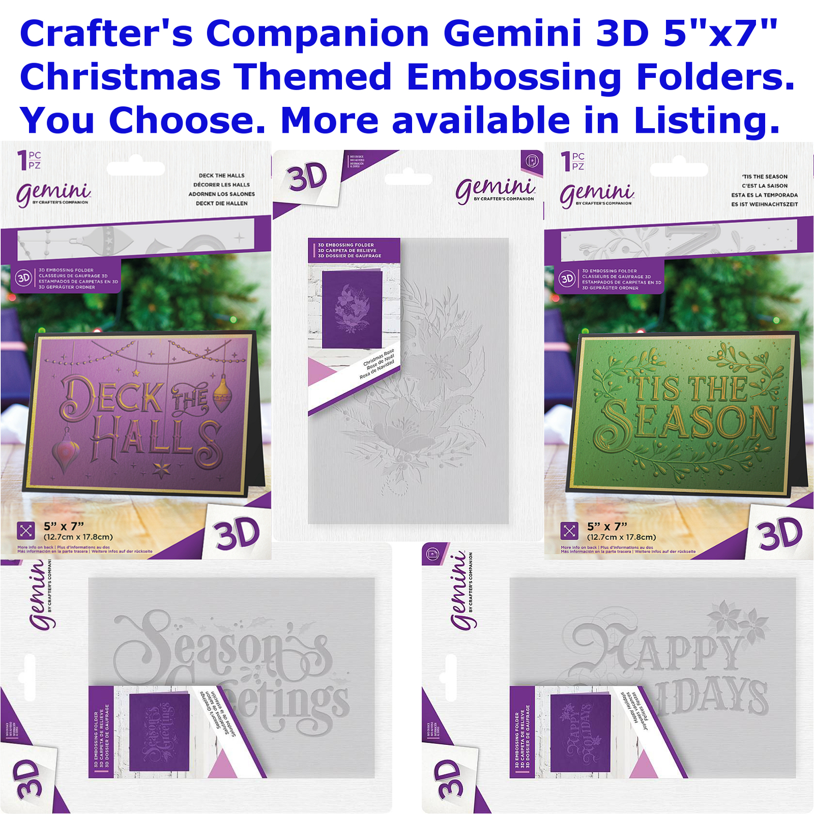 Gemini Christmas Theme 3D 5" x 7" Embossing Folders by Crafter's ...