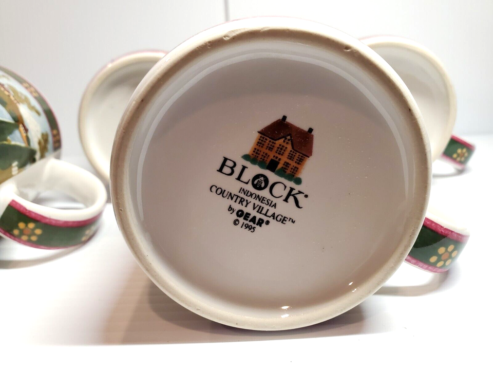 8 PC Country Village Mug & Plate Set Block By Gear Spring Summer Winter ...