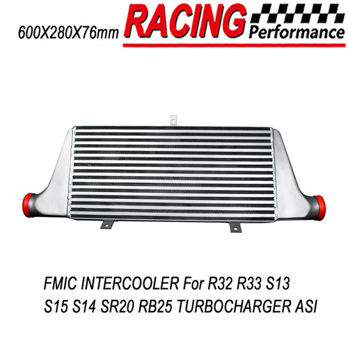 FMIC INTERCOOLER 600X280X76mm Suit R32 R33 S13 S15 S14 SR20 RB25 ...