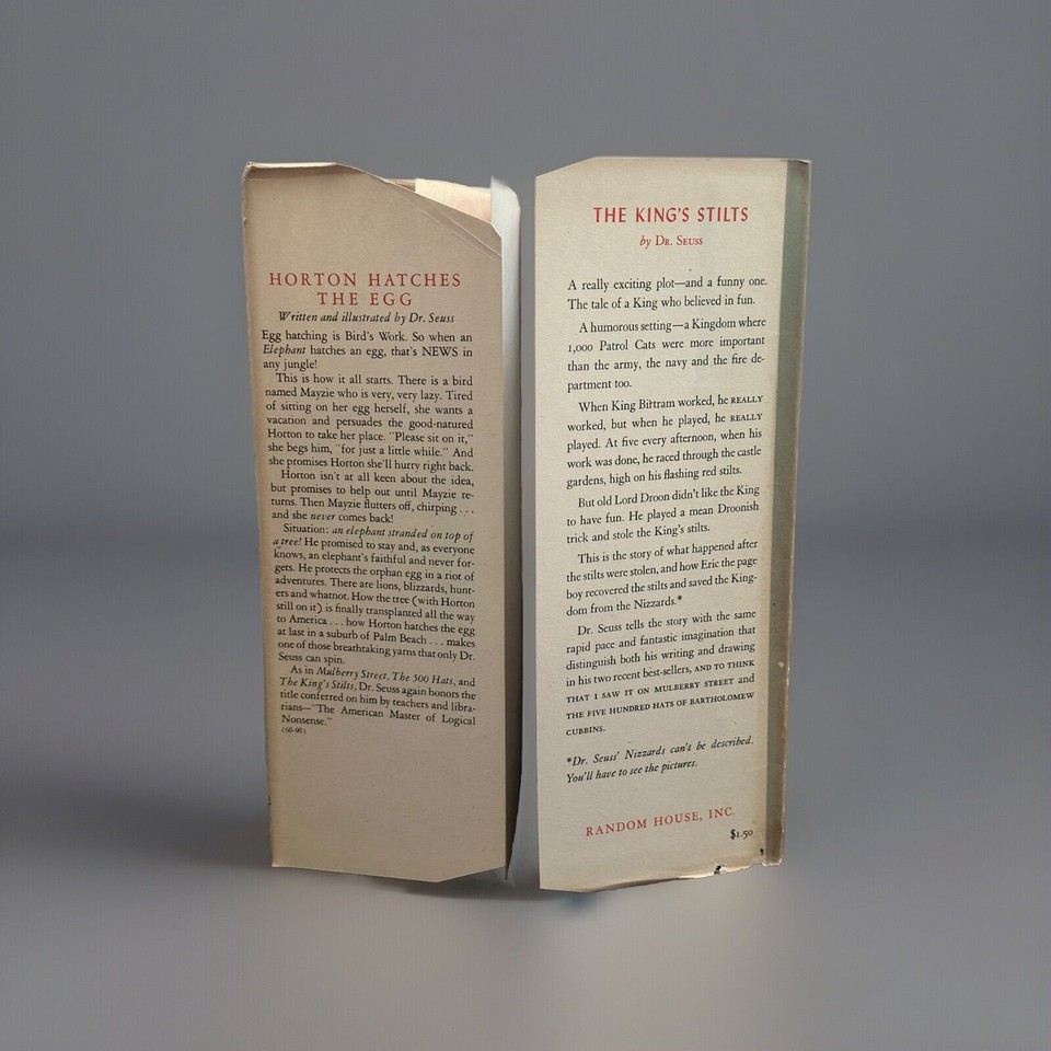 Horton Hatches the Egg 1940 $1.50 DJ Dr. Seuss First Early Dust Jacket ...