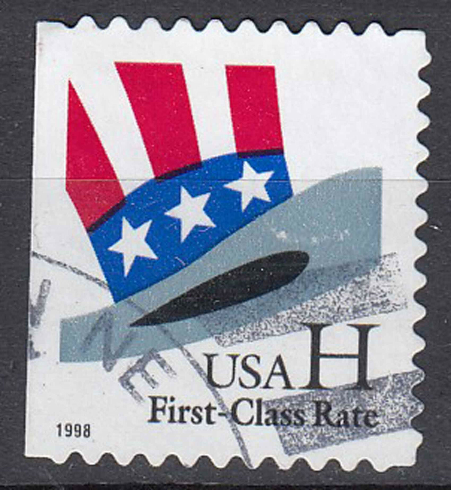 USA Briefmarke gestempelt H First-Class-Rate Hut 1998 Rundstempel ...