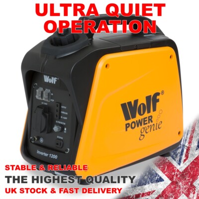 Inverter Generator 1200w Wolf Silent Petrol 4 Stroke Portable Camping ...
