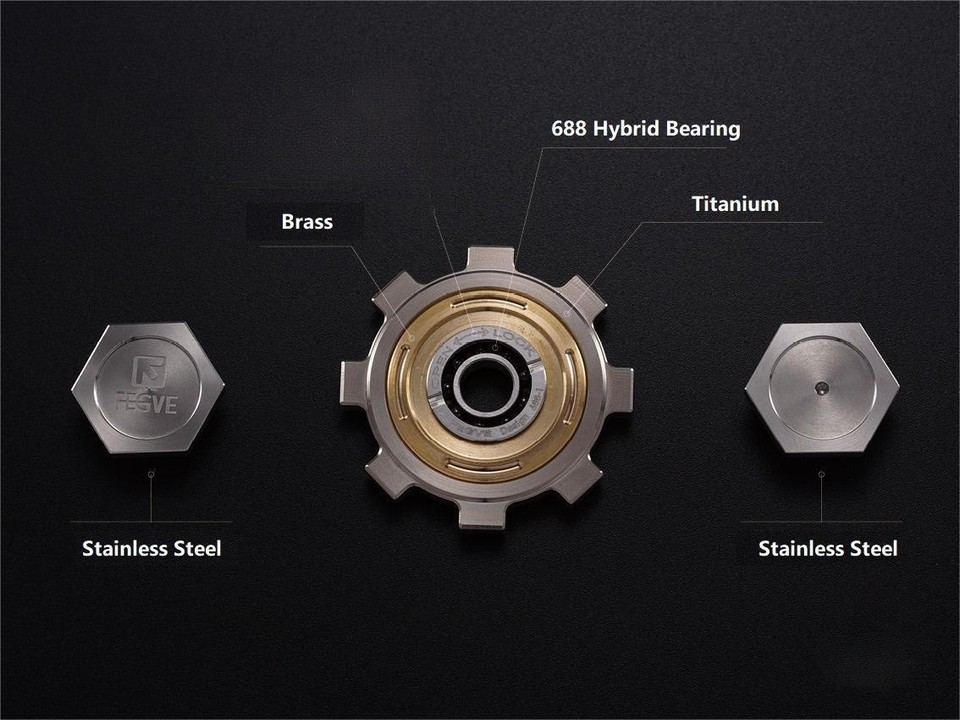 Titanium Brass Stainless Steel Fidget Spinner Kids Adult Fidget Toy EDC ...