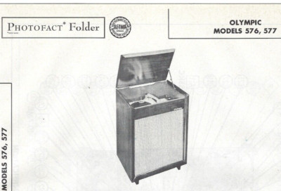 1956 OLYMPIC 576 577 Record Player FM Radio Photofact MANUAL Phono Amp ...