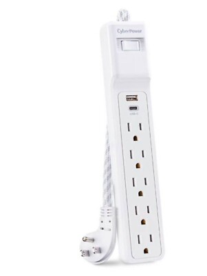 CYBERPOWER P504UC SURGE STRIP PROTECTOR 5 OUTLETS+ USB USBC A, 4 ...