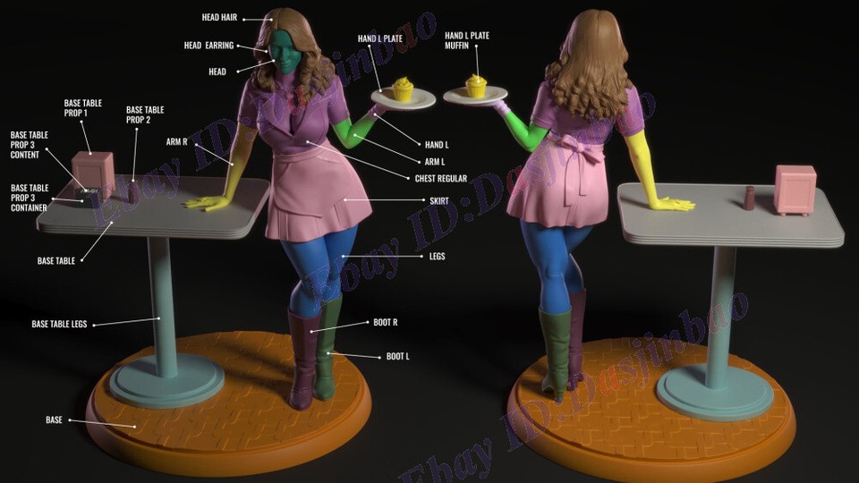 Broke Girl Max 1/8 1/6 1/4 3D Print Model Kit Unpainted Unassembled 2 ...